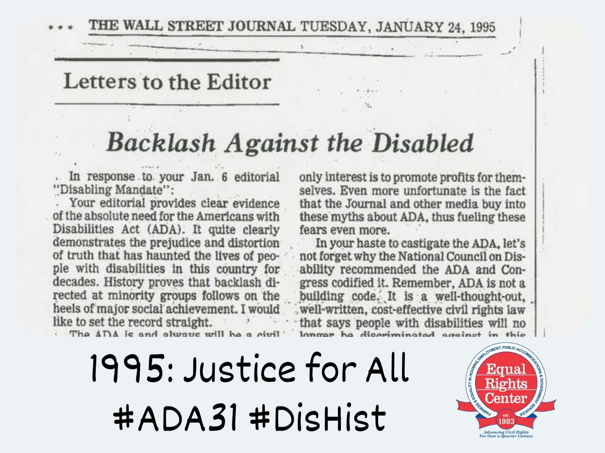 ADA 31st Anniversary Commemoration – Equal Rights Center